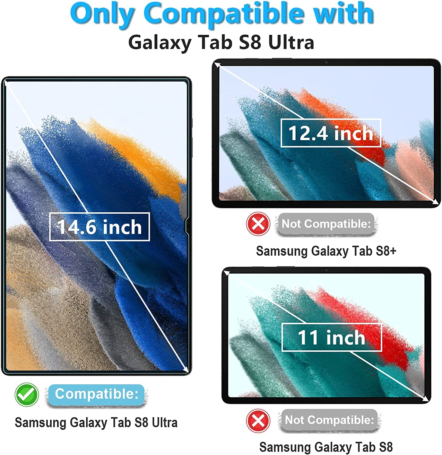 Compatible Galaxy Tab S8 Ultra 14.6 Inch 2022 Screen Protector,Anti-Glare/Easy Installation/Anti-Scratch/High Definition/Anti-fingerprint/Bubble Free (matte)