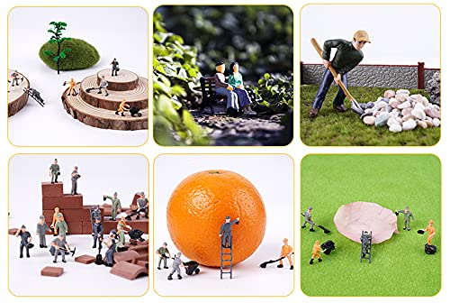 NWFashion 100PCS 1:150 Scale Hand Color Painted Model Train People Figure (1:150 13mm)