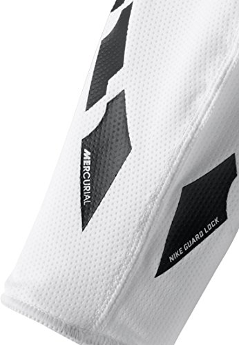 Nike Unisex's Guard Lock Elite Soccer Sleeves, White/Black/Black, XS
