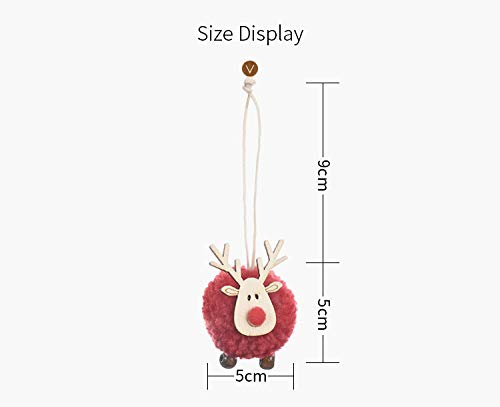 PartyYeah 24Pcs Christmas Cute Wool Felt Wooden Elk Antler Pendants Christmas Tree Decorations Cute Deer Craft Ornament for Christmas 2022 New Year Home Decor