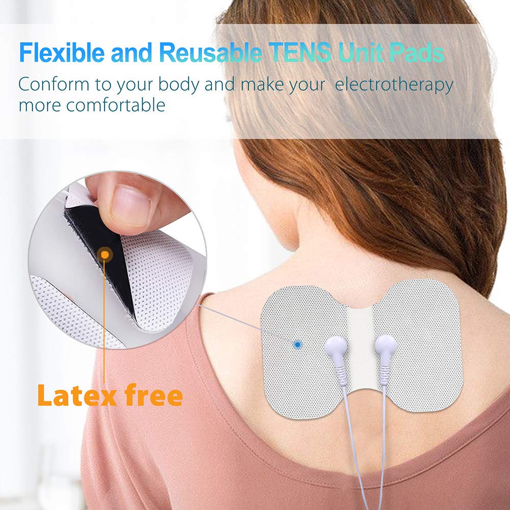 LotFancy TENS Unit Pads 4.3β X 6β, 4Pcs Snap Electrode Pads Large, Butterfly Shape, Reusable, Self-Adhesive
