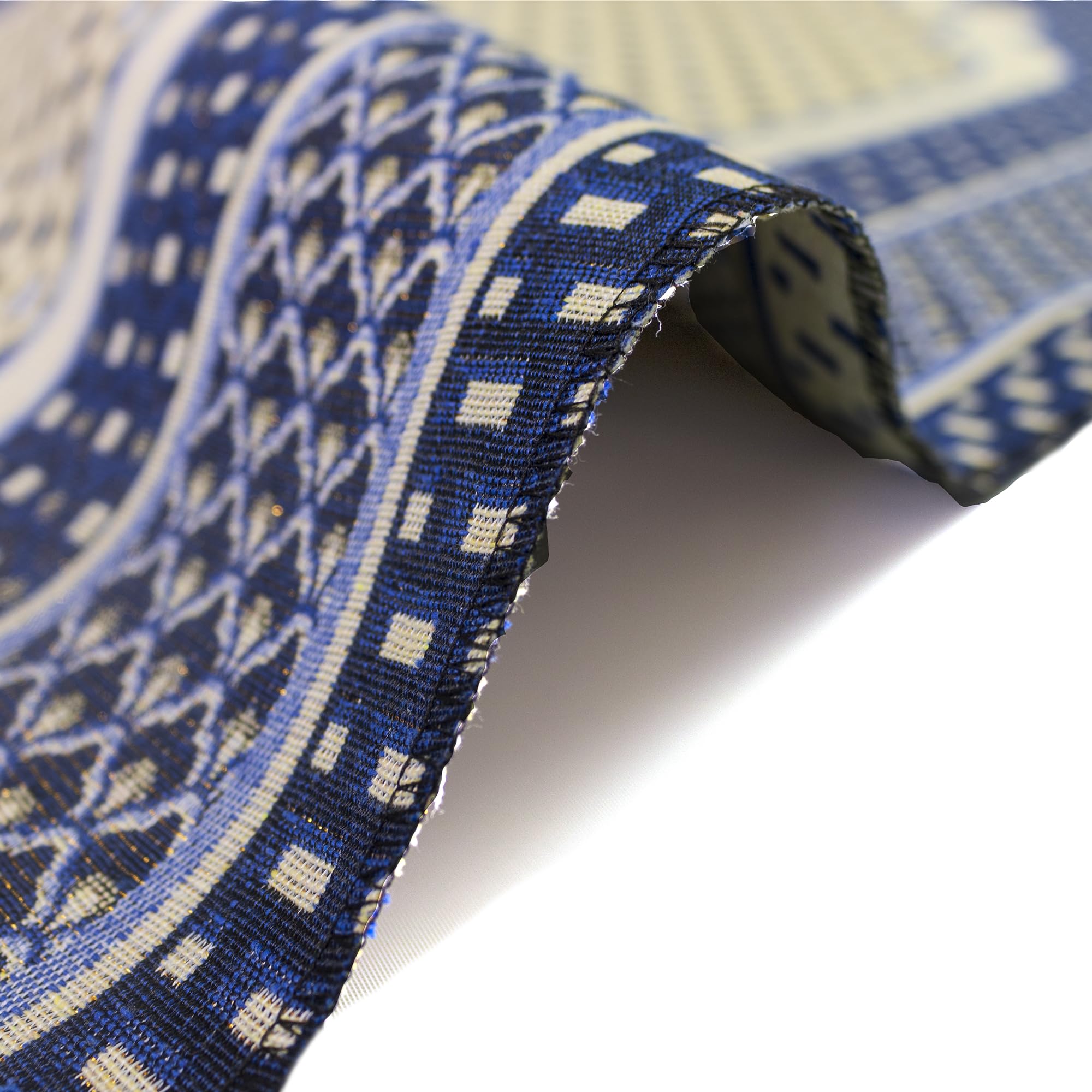 Modefa Turkish Islamic Prayer Mat Janamaz Sajjadah | Thin Woven Cotton Praying Rug Ramadan Eid Gift | Traditional Muslim Sejada for Men Women - Hira Diamond (Royal Blue)