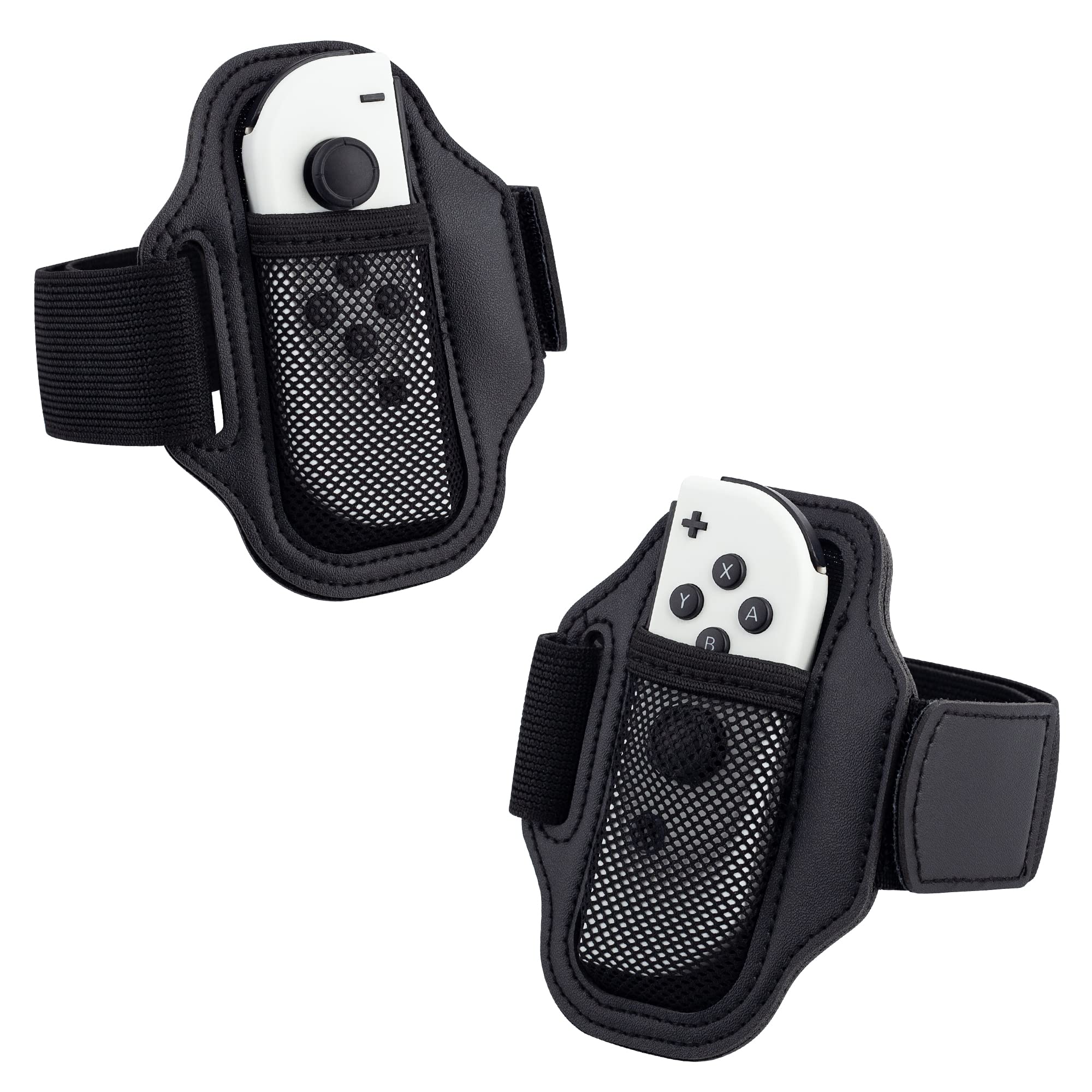 GLDRAM Leg Straps for Nintendo Switch Sports and Ring Fit Adventure, Game Accessories for Nintendo Switch & Switch OLED Joy Con, Adjustable Elastic Leg Bands with 2 Size for Adults & Kids - 2 Pack