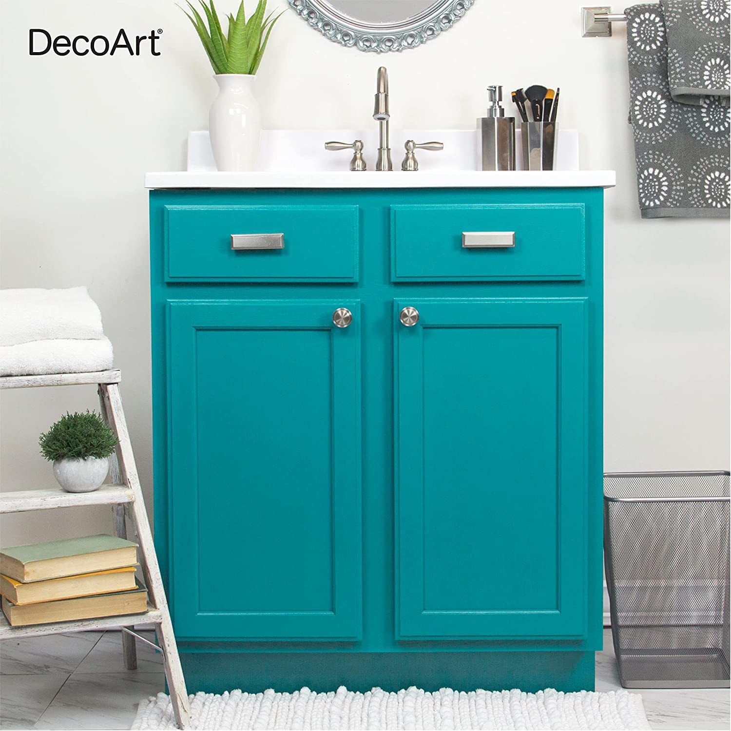 DecoArt Americana Decor Satin Enamels - 2 Pack 8 Oz Classic Black Acrylic Paint Set for Wall Decor, Kitchen Decor, Home Decor Wall Art - DIY Projects & Home Design Furniture Paint Set with E-book