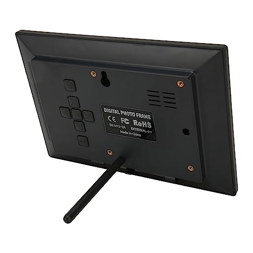 Digital Photo Album, 100‑240V 7 Inch HD 1080P Digital Photo Frame Background Music Calendar Function for Advertising (US Plug)