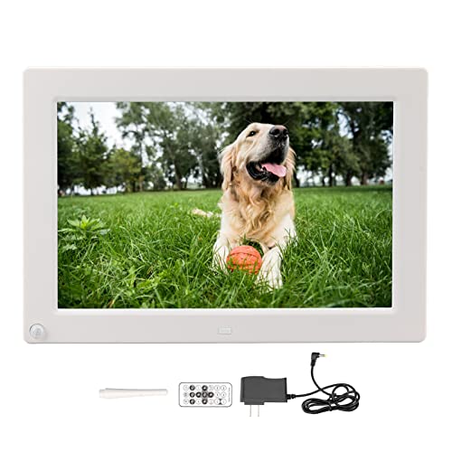Digital Photo Frame Human Body Induction Photo Preview Electronic Photo Frame White for Home (US Plug)