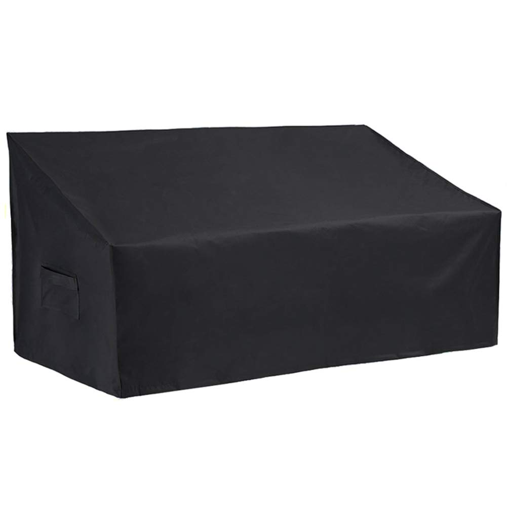 Patio Loveseat Cover - 420D Outdoor Sofa Cover Patio Couch Cover with Drawstring Hem + 4 Click-Close Straps, Waterproof Outdoor Loveseat Cover Outdoor Patio Furniture Covers (55" L x 38" D x 35" H)