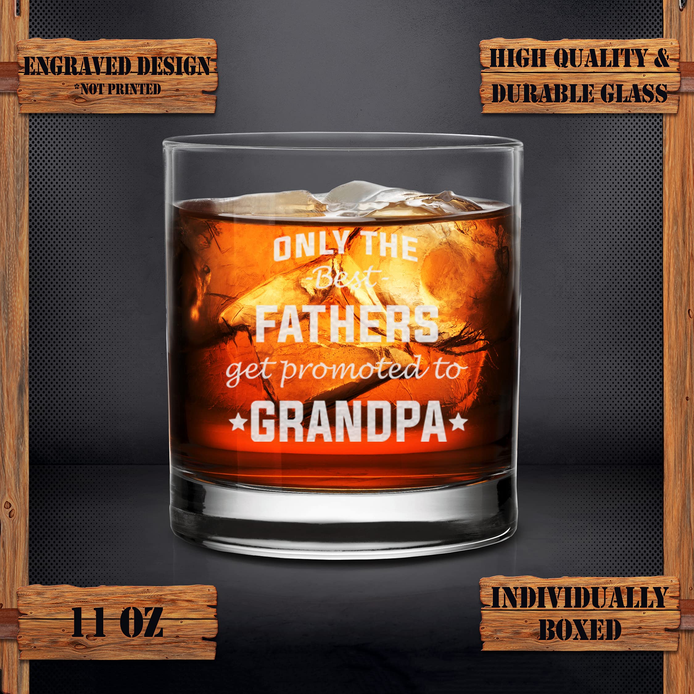 Only The Best Brothers get Promoted to Uncle Pregnancy Announcement Whiskey Glass (Uncle)