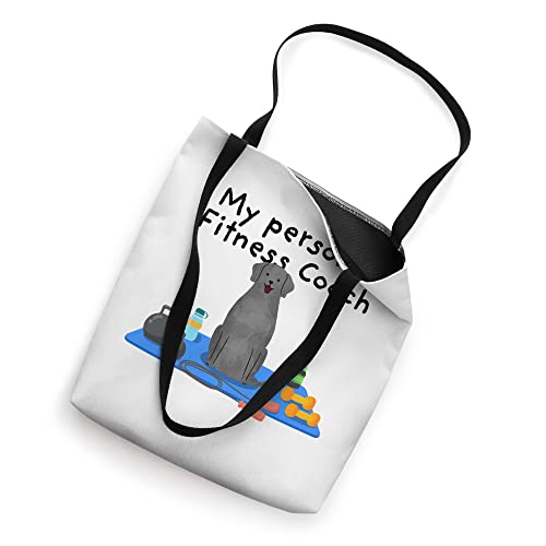 Cute black labrador as a personal fitness coach Tote Bag