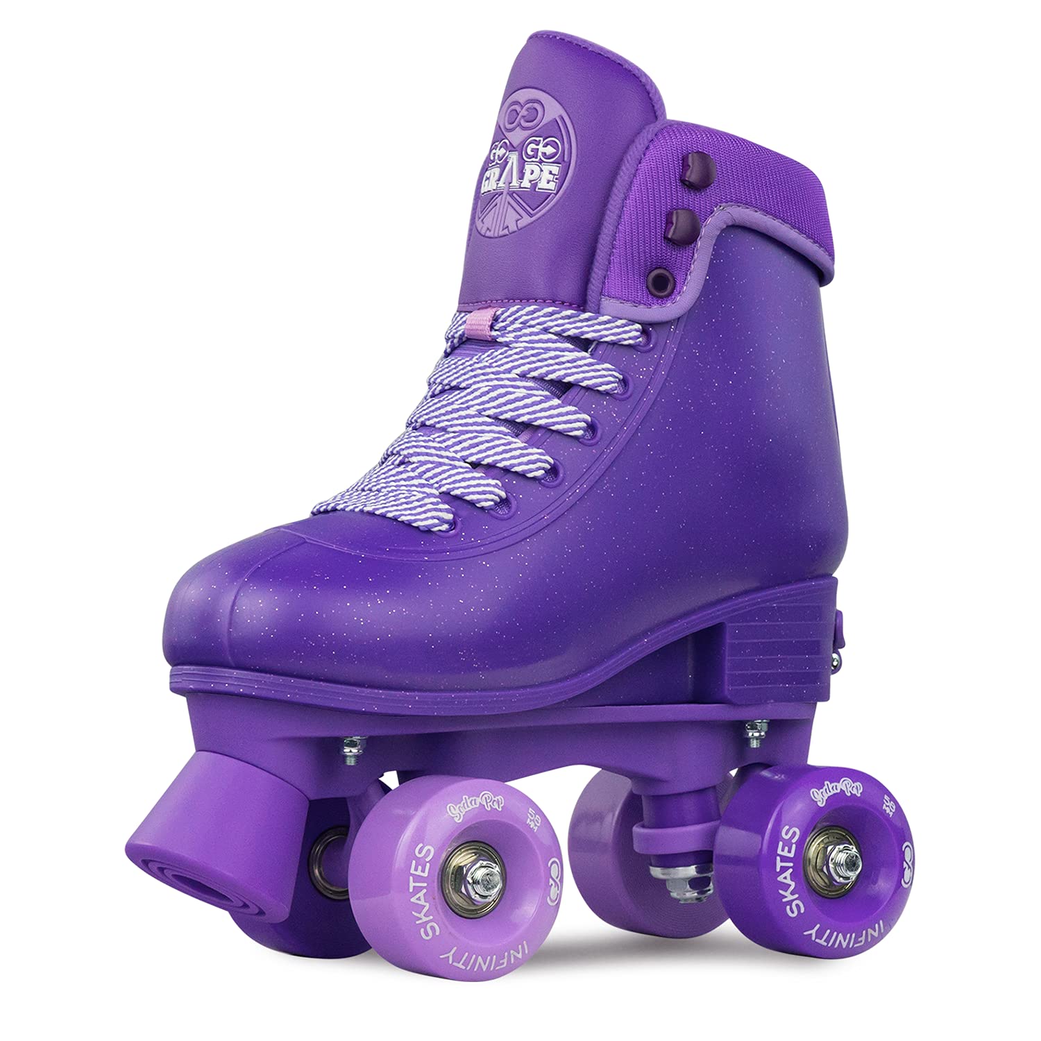 Crazy Skates Soda Pop Adjustable Roller Skates for Girls and Boys - Adjusts to fit 4 Shoe Sizes - Go Go Grape (Size: Medium | 3-6)