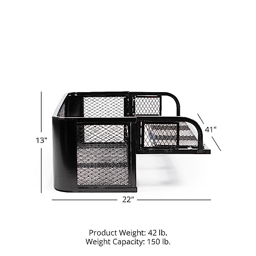 Titan Ramps ATV UTV Universal Rear Drop Cargo Basket Rack Hunting, Fishing, Trail Maintenance, Easy to Install