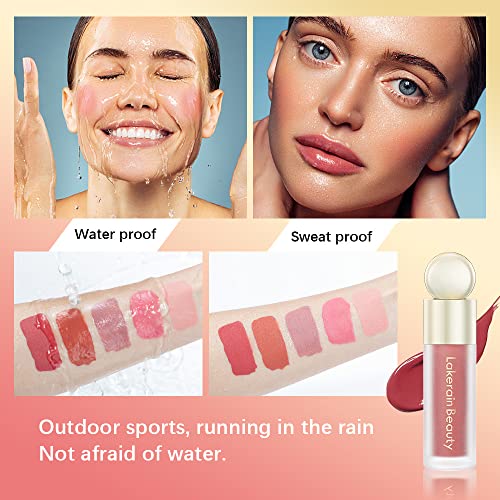 Cream Blush Liquid Wand Matte Blush Stick for Cheeks, Face Tint Silky Soft Long-Lasting Face Blush Makeup, Cruelty-Free (2#)