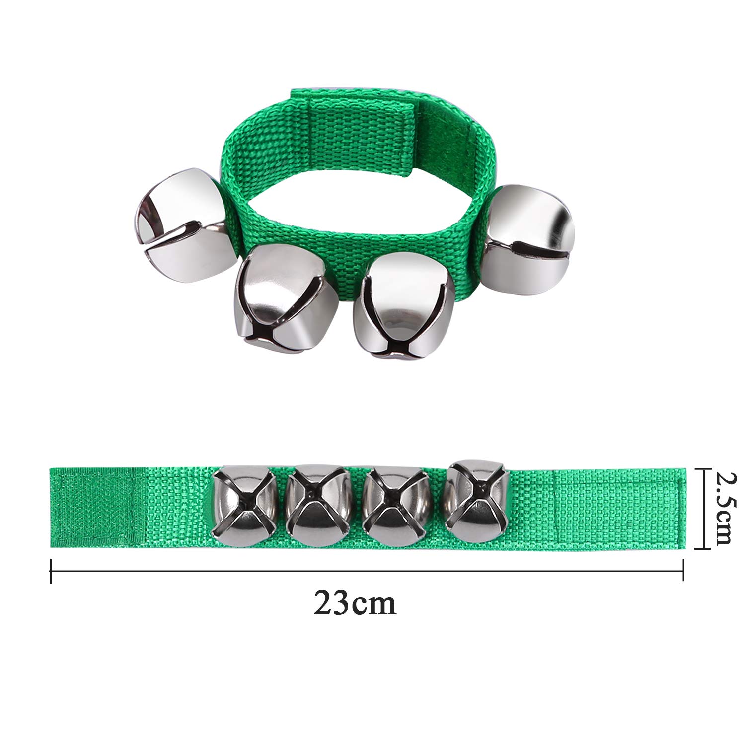 Cooraby 24 Pack Christmas Band Wrist Bells Bracelets Musical Instruments Wrist Bells Ankle Bells for Christmas Party Favors