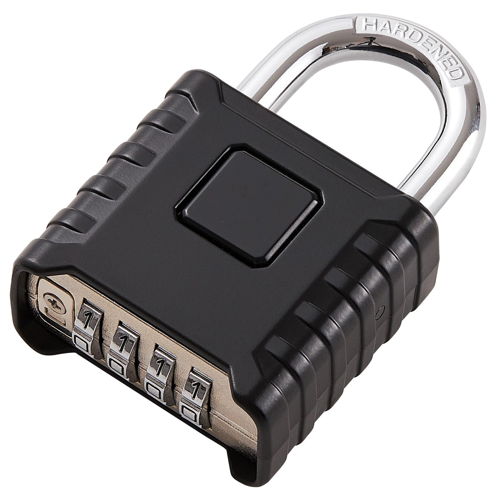 Disecu 4 Digit Combination Lock 2.7 Inch Long Shackle and Outdoor Waterproof Resettable Padlock for Gym Locker, Hasp Cabinet, Gate, Fence, School (Black, Pack of 2)