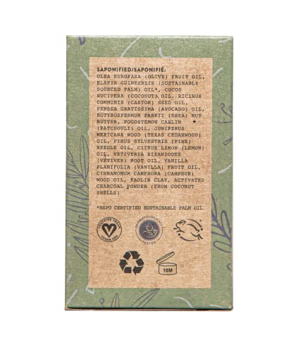 Crate 61, Handmade in Canada, Plant Based Cold Process Natural Bar Soap For Face And Body, With Premium Essential Oils, Eucalyptus & Peppermint For Men And Women 3 Pack (Cedarwood Pine)