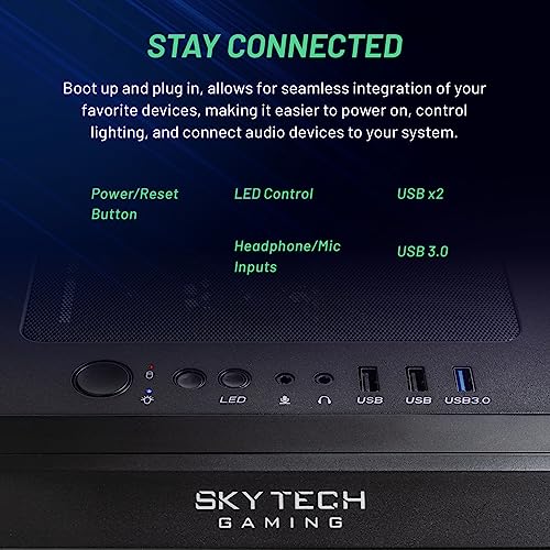 Skytech Gaming Skytech Chronos Gaming PC Desktop β Intel Core i7 13700F 2.1 GHz, NVIDIA RTX 4060 Ti, 1TB NVME SSD, 32GB DDR5 RAM RGB, 650W Gold PSU, 360mm AIO, 11AC Wi-Fi, Windows 11 Home 64-bit