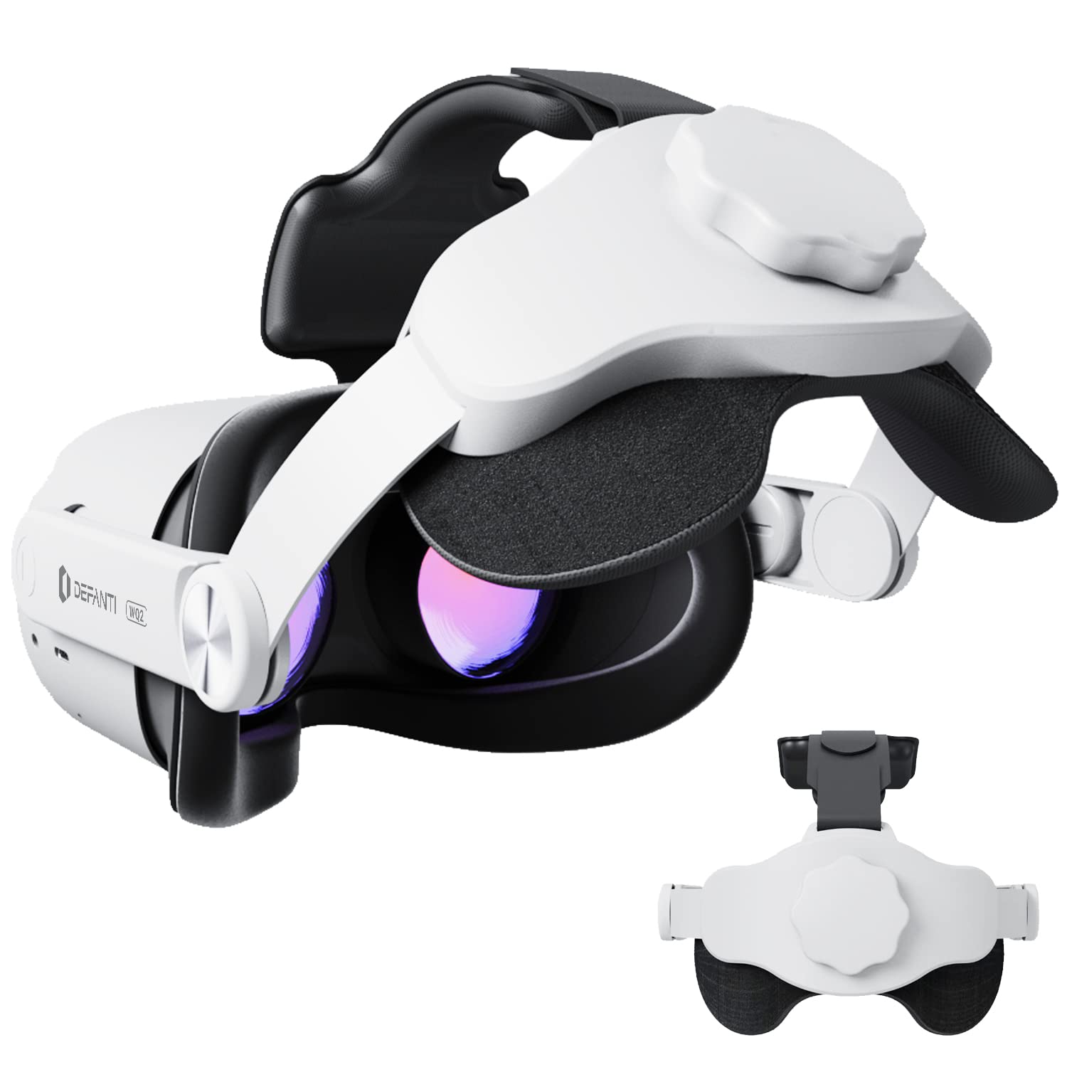 Defanti Adjustable Head Strap for Quest 2, Replacement Cushion for Quest 2 Accessories Elite Strap for Enhanced Support and Comfort, Balance Weight Reduce Pressure in VR
