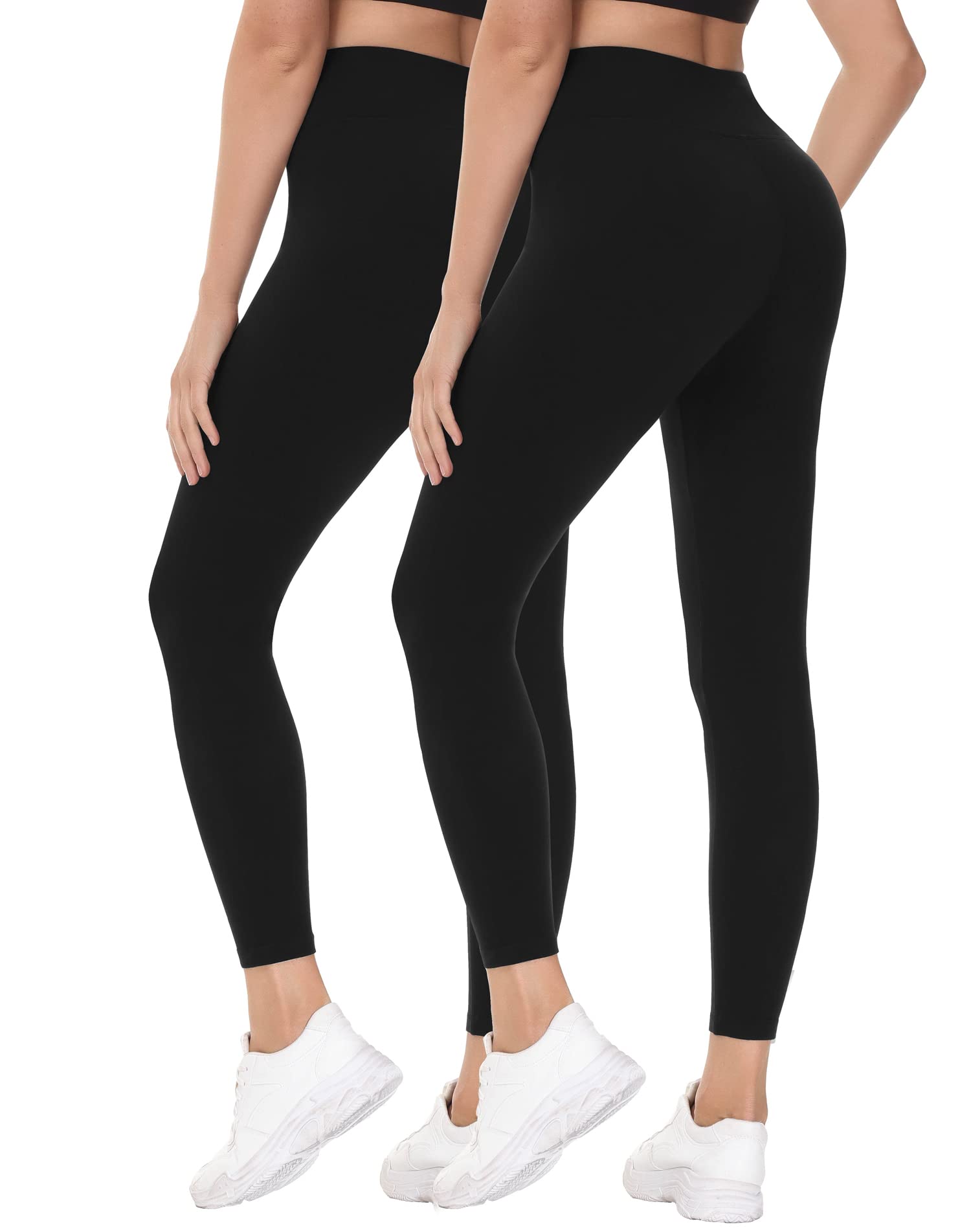 Ewedoos 2 Pack Leggings with Pockets for Women Tummy Control High Waisted Womens Leggings with Pockets