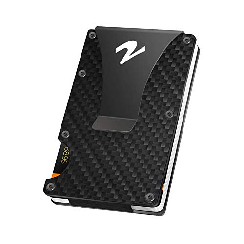 COONLINE Carbon Fiber Wallets for Men,RFID Blocking Card Holder Money Clip Mens Wallet