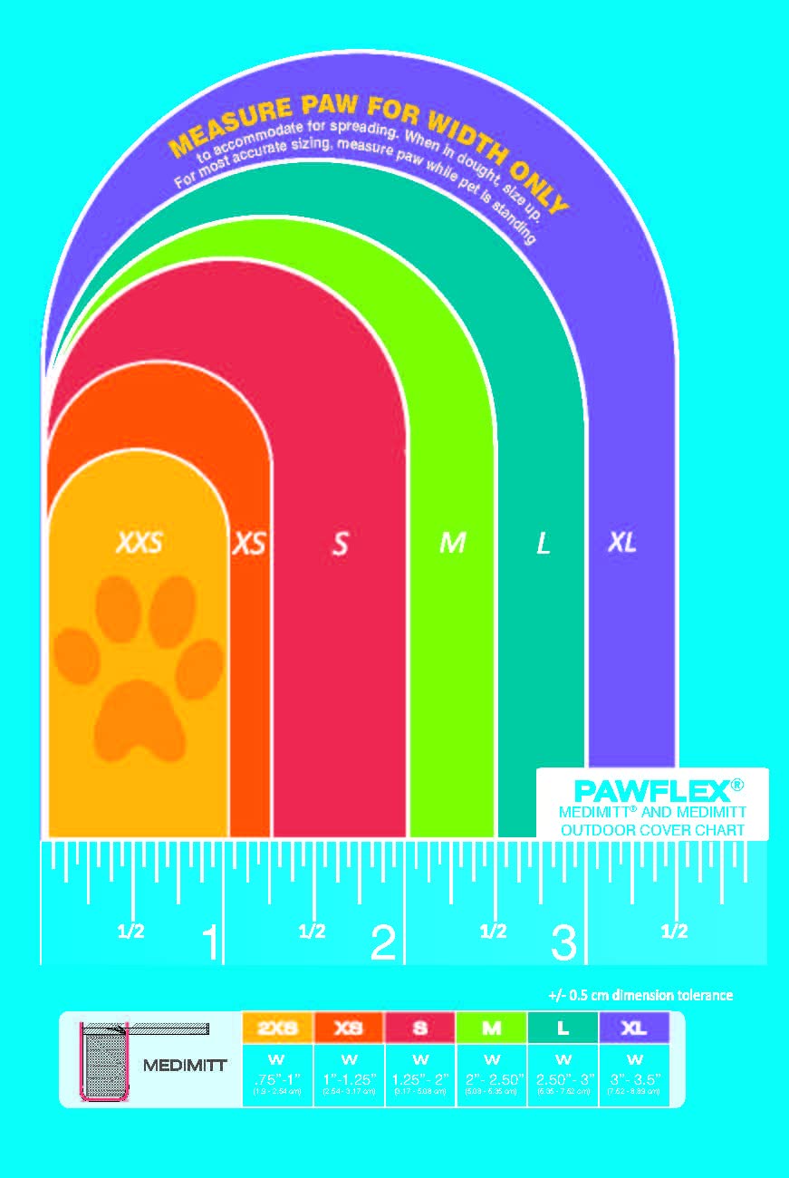 PawFlex Medimitt Paw Bandages for Dogs, Cats and Pets Medical Booties, First aid for Paws Non Slip, Non Adhesive, Breathable,Disposable, Washable, Adjustable Strap, Value Pack (X-Small 12-Pack)
