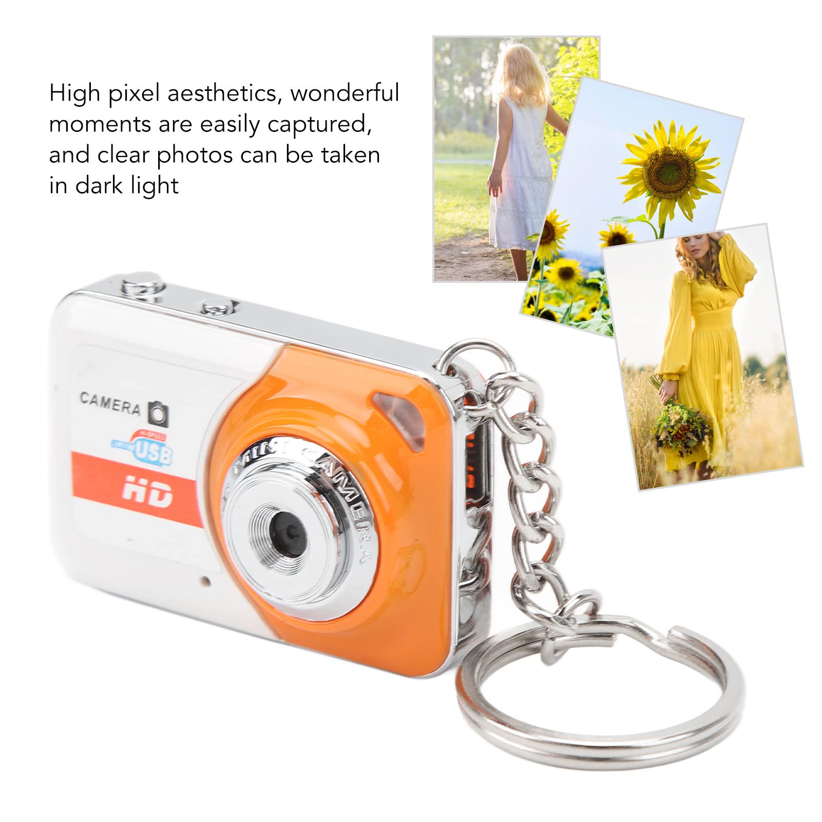 Compact Small Camera for Kids, Digital Camera with Various Functions, High Speed Connection, Motion Detection Gifts for Kids Student Children Teens Girl Boy (Orange)
