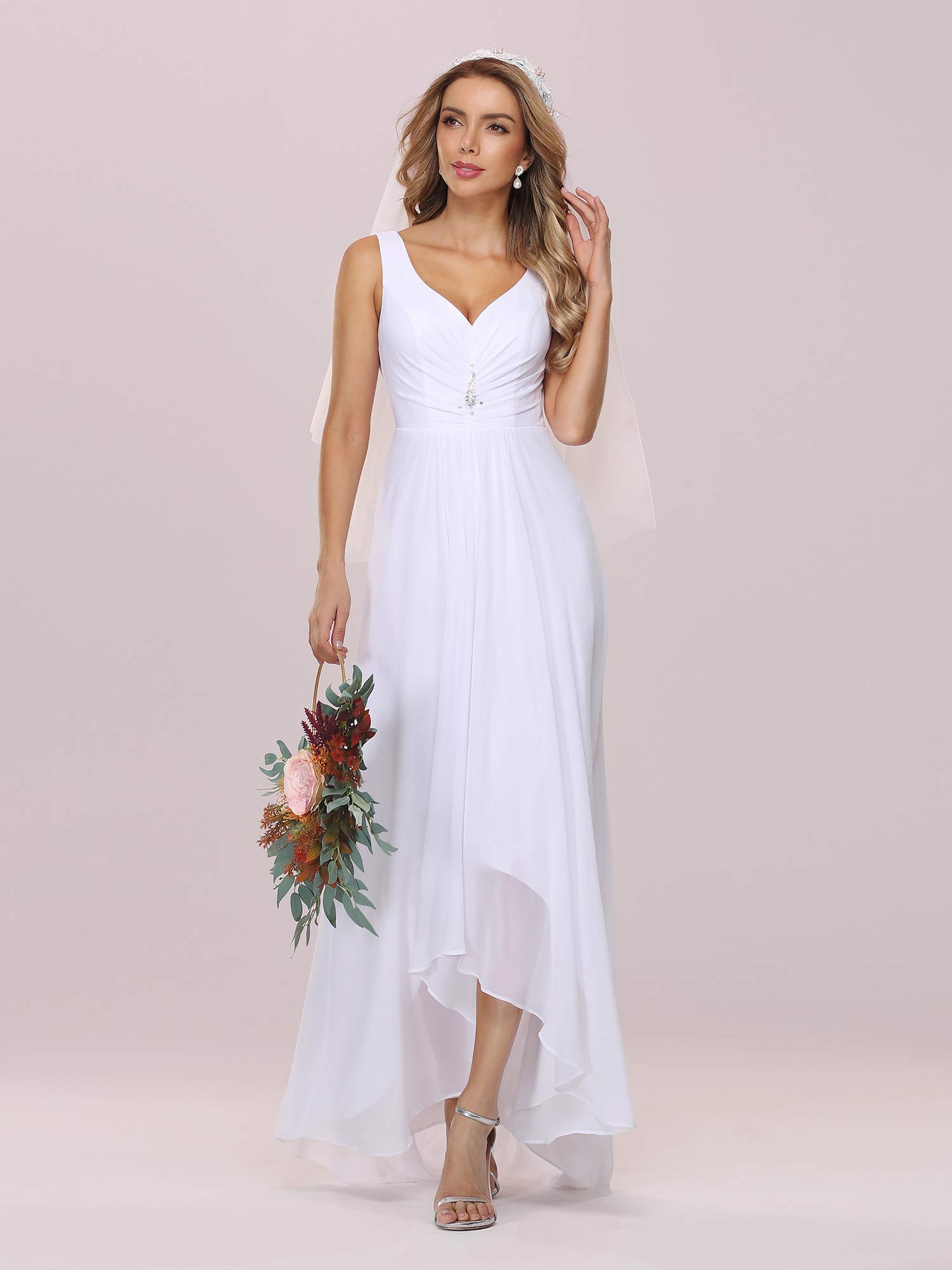Ever-Pretty Women's Classic Bridal Dress Empire Waist Maxi Wedding Gown White US12