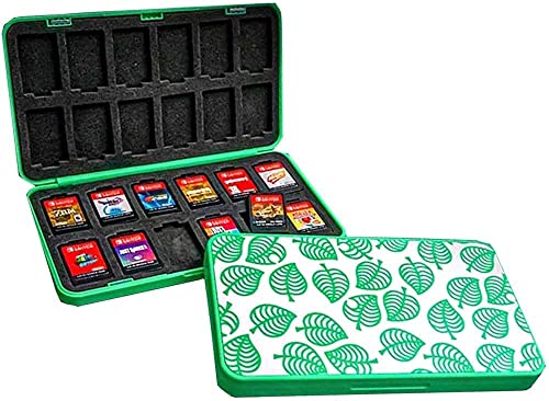 DeHasion 24 Slots Switch Game Card Case for Nintendo Switch/Switch OLED Game Card/ Portable Switch Game Card Holder Storage with 24 Game Card Slots (Green-L)