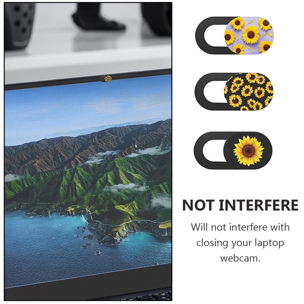SOLUSTRE 9 pcs Camera Cover Smartphone Lens Cover Webcam Cover Privacy Cover Webcam Lens Cover Tablet Camera lid Webcam lid Webcam Slider tableta con pantalla tabletd Sunflower Computer abs