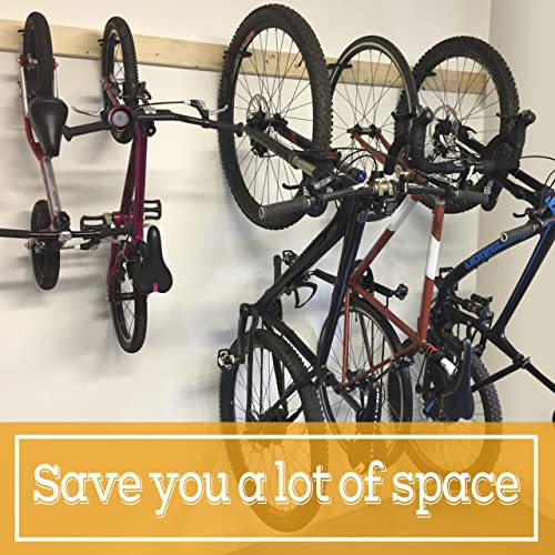 KURUI Bike Hooks for Garage Wall, 6 Pack Heavy Duty Bicycle Hangers for Hanging with PVC Coating, Wall Mount Bicycle Storage for Ceilings, Space Saving Utility Organizer for Basement Warehouse
