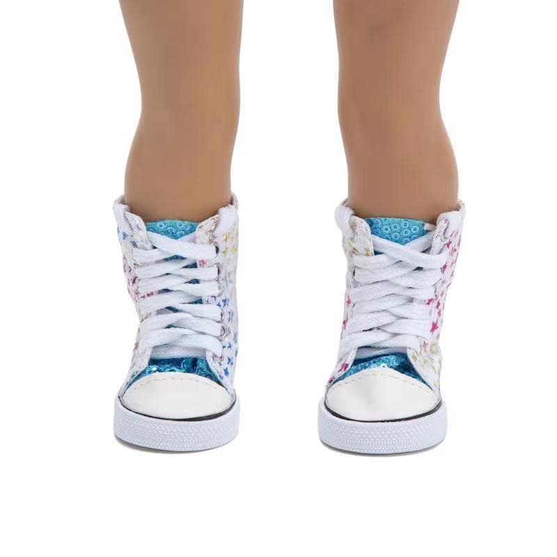 Doll Shoes Accessories Doll Snow Boots Fit 18-inch American Doll Girl Dolls (Canvas Boots)