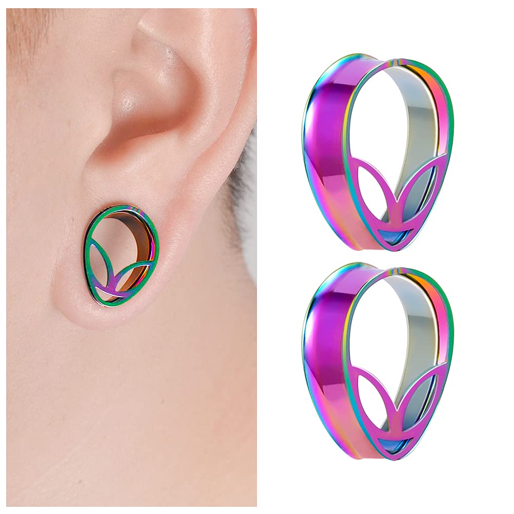 COOEAR 1 Pair Gauges for Ears Tear Drop Alice Style Ear Tunnels Plugs Men Women Flesh Stretchers Expander 0g to 1 Inch.