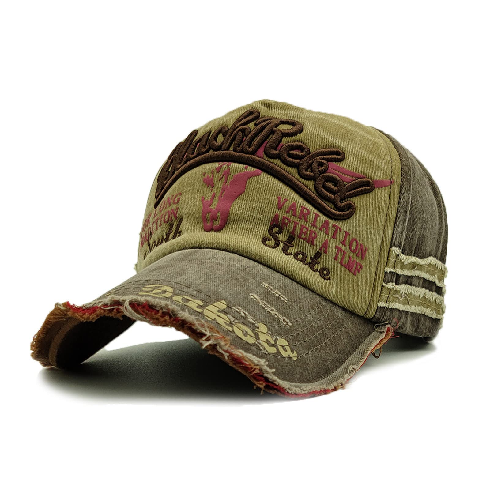 Embroidered Cotton Baseball Cap Unisex Vintage Classic Dad Hat Soft Snapback Sunhat Outdoor Activities for Men Women Kids Brown
