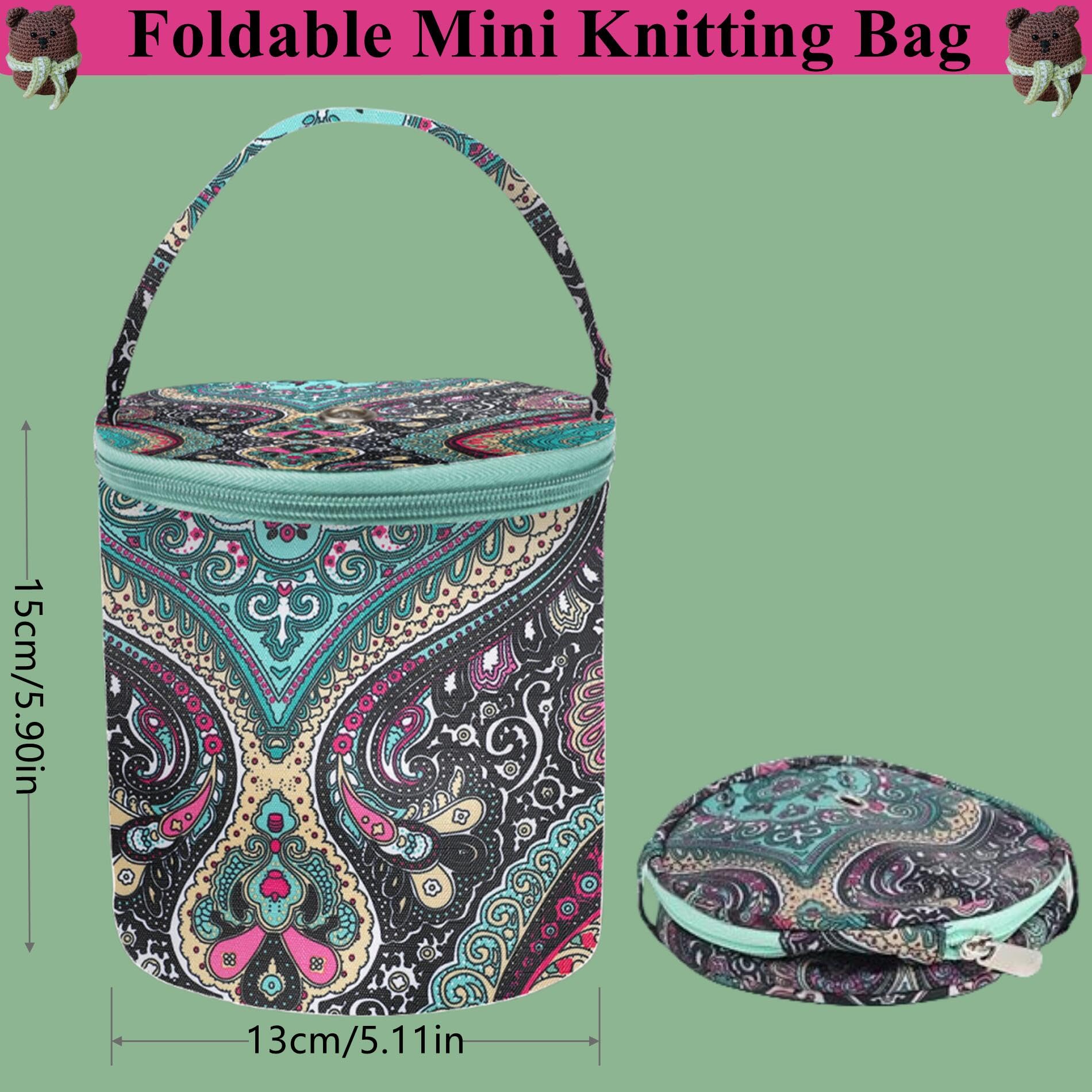 Shanhon Crocheting Bag, Small Knitting Accessories Organizer Holder, Yarn Storage Bags for Yarn Balls Crochetor Crochet Tool Organizer Carrying Tote Bag