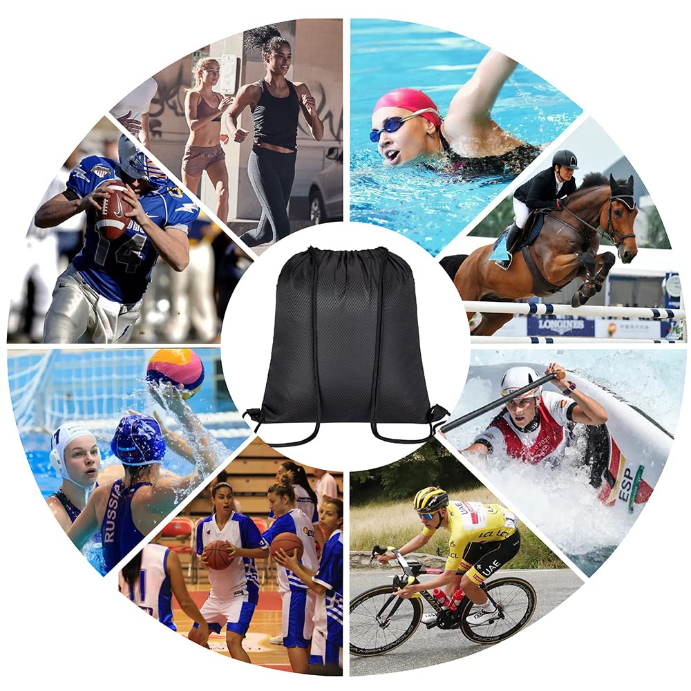 Draw blank Drawstring Backpack Sport Gym Backpack Water Resistant for Men and Women Lightweight, With storage bag(black)