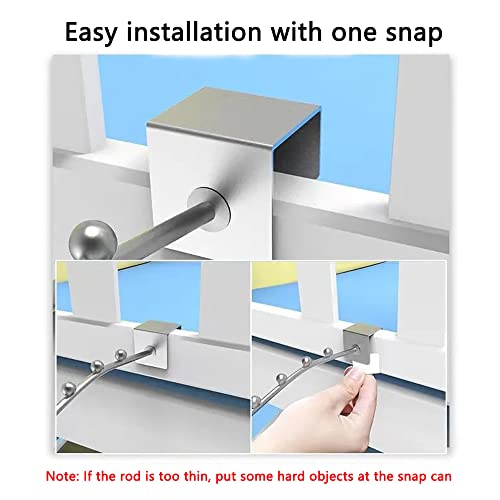 UtySty 2 Pack Mini Clothes Drying Rack Stainless Steel Stick Clothing Laundry Holder Organizer for Balcony Window Guard Attachement Indoor Outdoor Wardrobe Bathroom Door Bedside Hanging Hooks