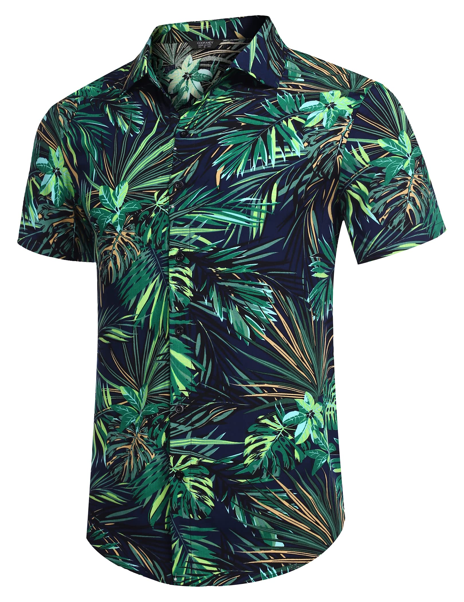 COOFANDY Men's Flower Casual Button Down Short Sleeve Hawaiian Shirt Suits