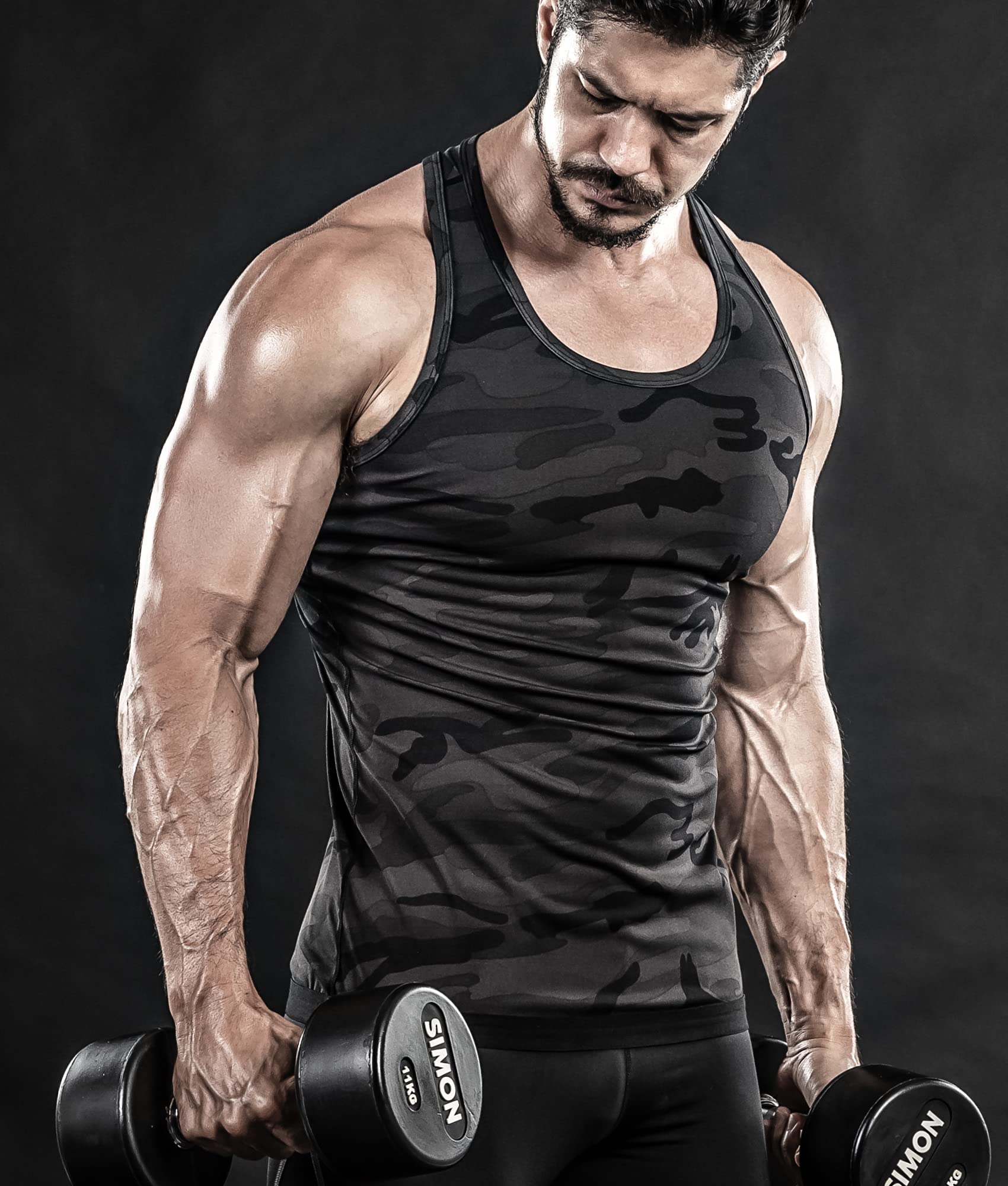 DRSKIN Men’s Y-Back Sauna Sweat Suit Heat Trapping Compression Tank Top Vest Weight Loss Shirt Premium Slimming Workout (Y-SAUNA-TA MBB04, 2XL)
