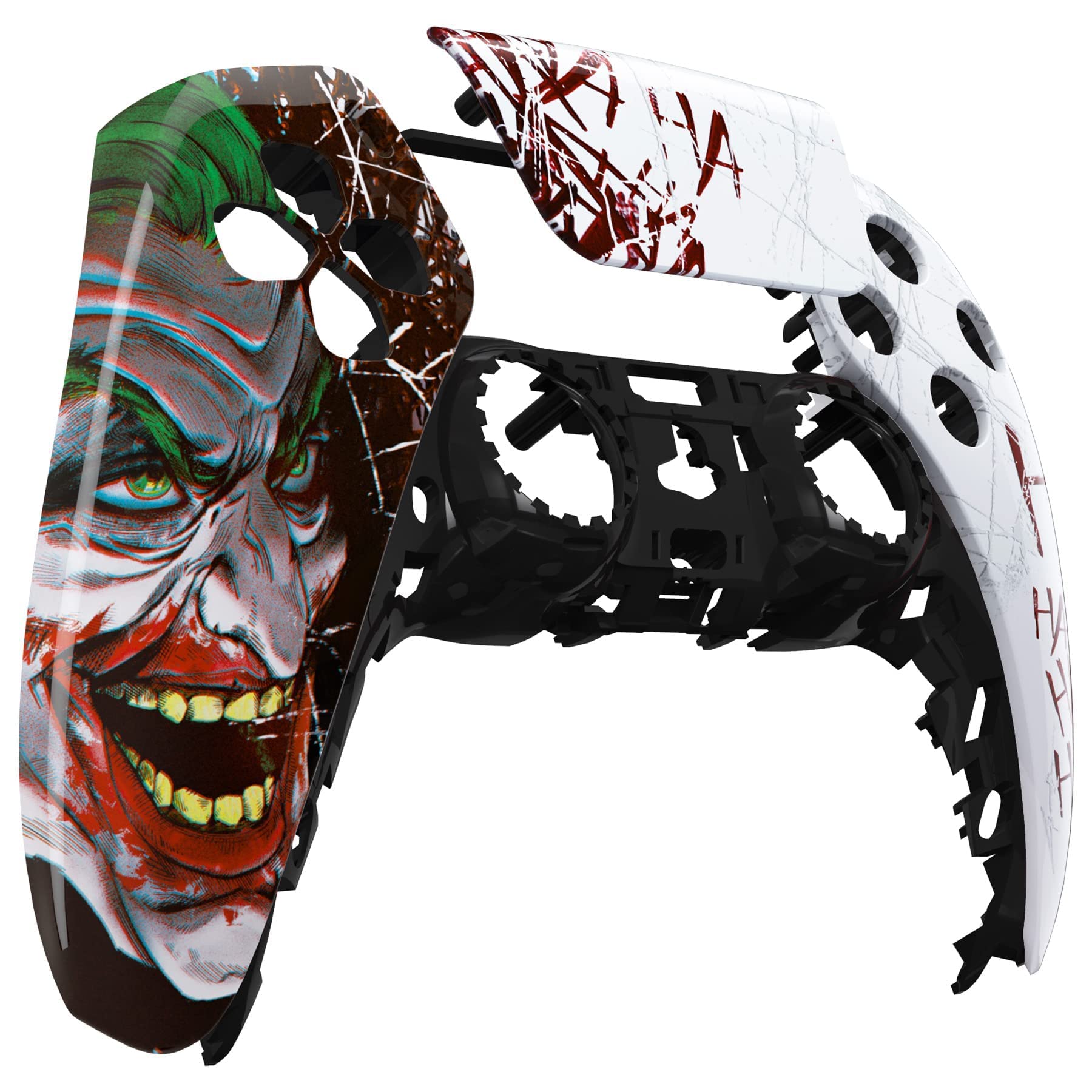 eXtremeRate Clown Hahaha Touchpad Front Housing Shell Compatible with Controller, DIY Replacement Shell Custom Touch Pad Cover Faceplate Compatible with Controller