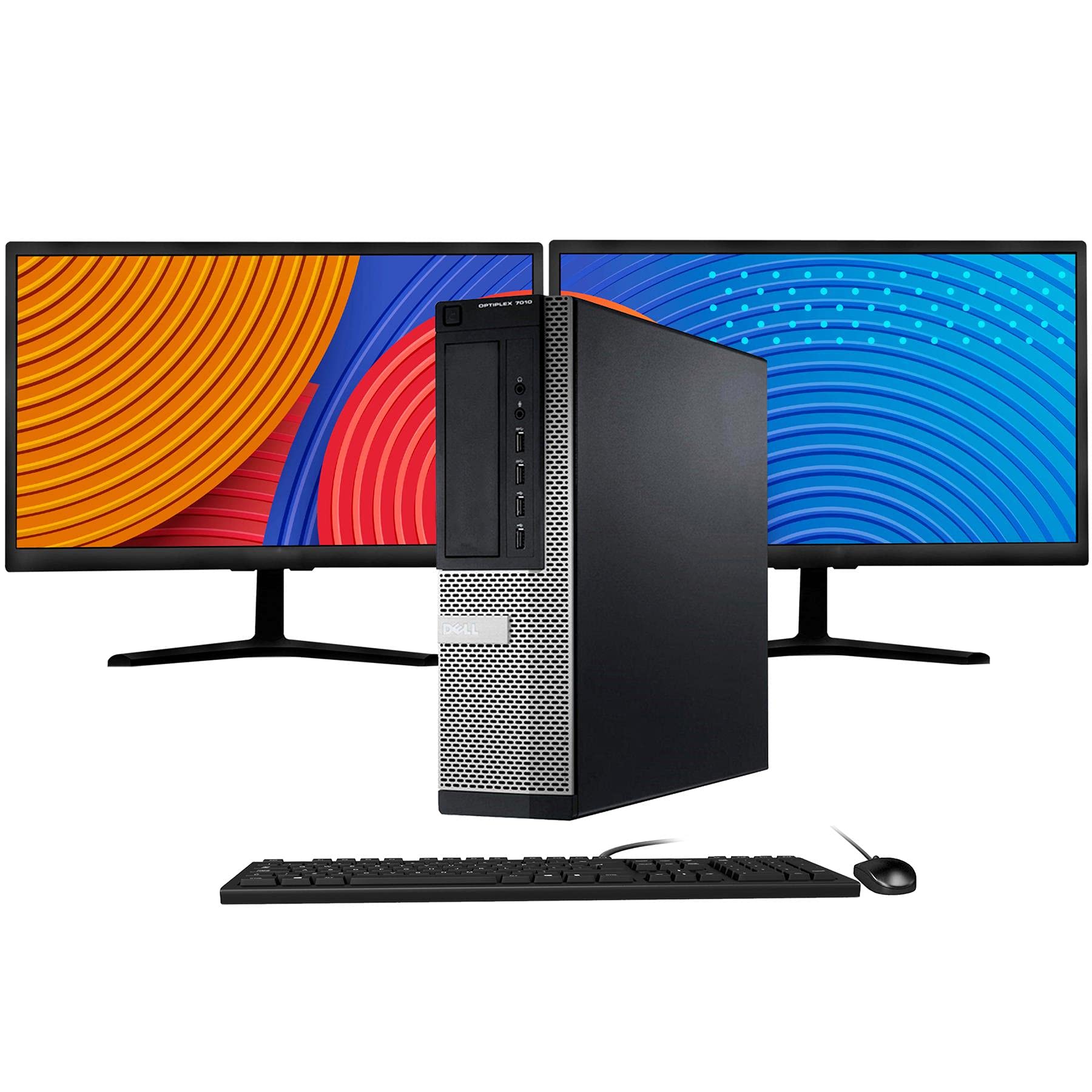 Dell Optiplex 7010 Office Desktop Fast Computer, Intel Quad Core i5 3470 Upto 3.60GHz 16GB DDR3, 256GB SSD, Dual 20 Inch Screen, Keyboard, Mouse, USB Wireless WiFi, Windows 10 Pro 64-bit(Renewed)