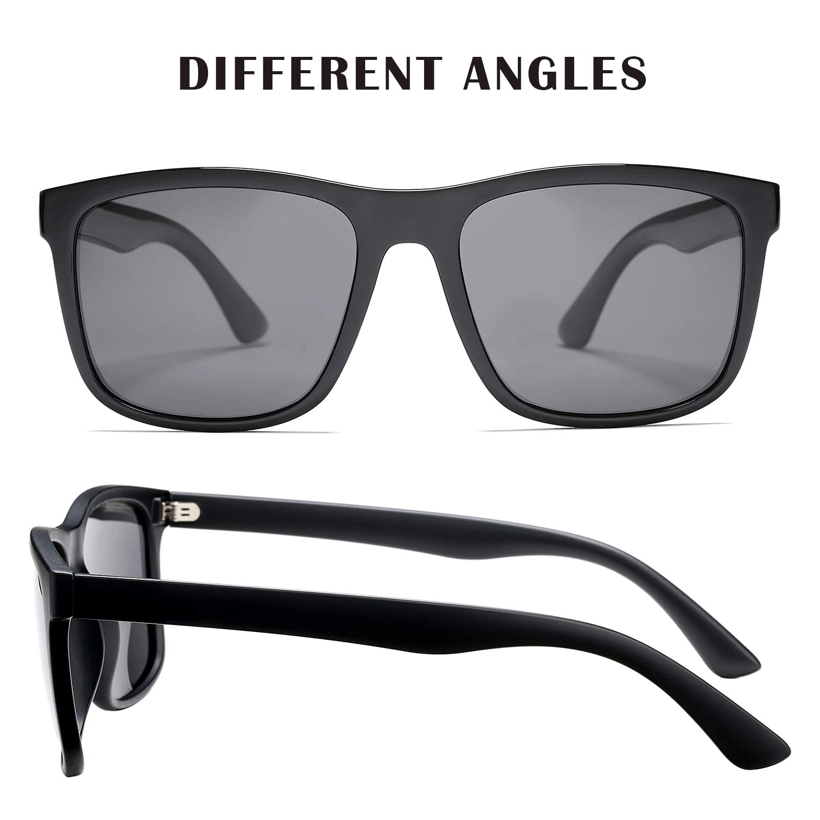 DeBuff Unisex Polarized Sunglasses Classic Retro Sun Glasses, Unbreakable TR90 Frame