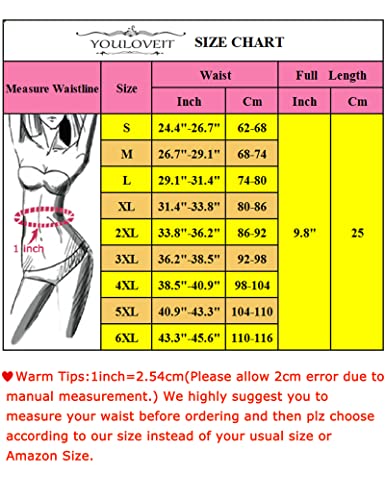 Youloveit Women's Waist Trainer Corset for Everyday Wear Steel Boned Tummy Control Body Shaper with Adjustable Hooks(Black,L)