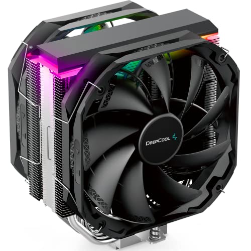 DeepCool AS500 CPU Air Cooler 5V-3Pin ARGB Sync 220w TDP 6mm x 5 Nickel Plated Copper Heat Pipes CPU Cooler with 140mm Fan PWM 1200RPM 70.81CFM for Intel LGA 1700/1200/1151/1150/1155 AMD AM5/AM4