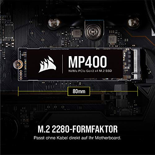 Corsair MP400 8TB M.2 NVMe PCIe x4 Gen3 SSD (Sequential Read Speeds of up to 3,480 MB/s, Write Speeds of up to 3,000 MB/s, High-Density 3D QLC NAND) Black