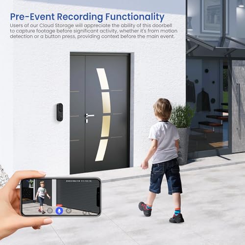 CutePanda 1080P Doorbell Video Camera Wired, Ring Chime, Home Security System, Indoor/Outdoor, Intelligence Human Detection,Night Vision, Instant Alert, Two-way Audio, Easy Installation