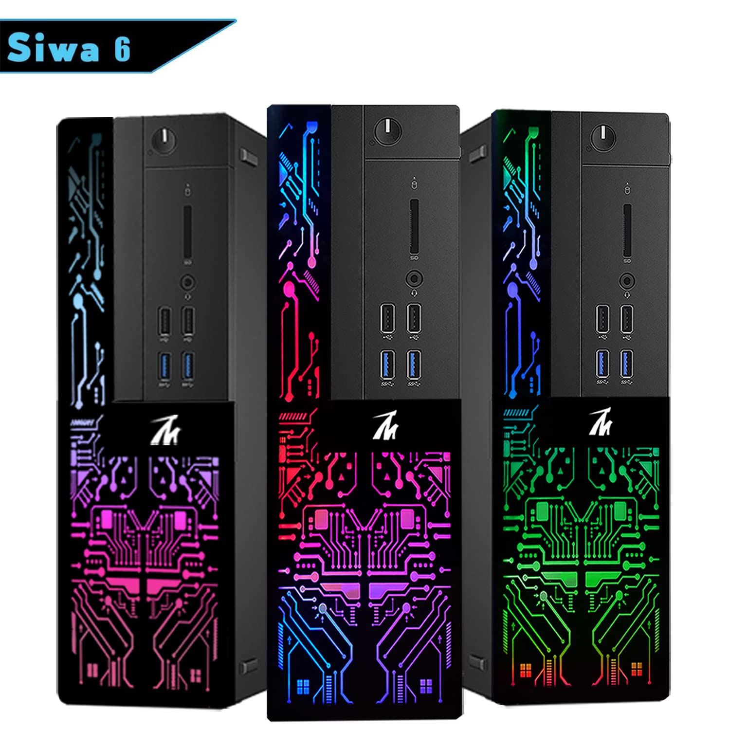 Computer Desktop PC, Intel Core i3-6100, TechMagnet Siwa 6, 8GB RAM, 240GB SSD (Fast Boot), 2TB HDD, RGB Keyboard Mouse, WiFi, 22 inch Monitor, Windows 10 Professional (Renewed)