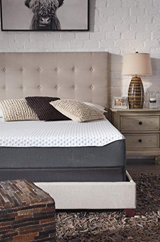 Signature Design by Ashley Full Size Chime Elite 10 Inch Plush Green Tea & Charcoal Gel Memory Foam Mattress with Micro Cool Cover, Full Size