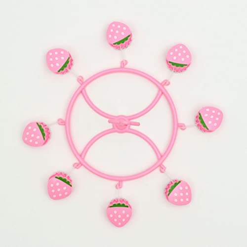 Muellery Clothes Dryer Hanger with Cute Strawberries Clips Drying Rack Folding Indoor TPQH96409