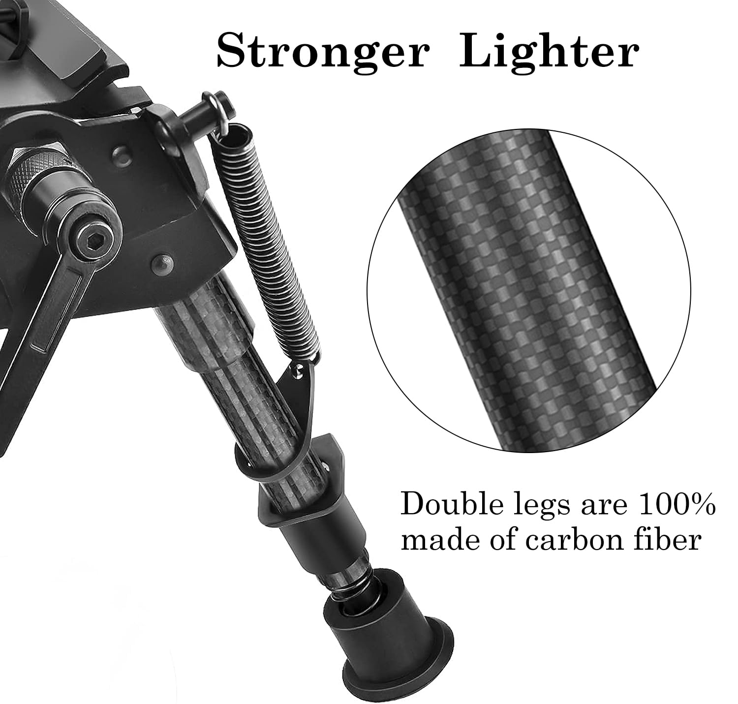 CVLIFE Carbon Fiber Tilt Bipod Pivot 6-9 Inches Bipod with Picatinny Adapter and Detachable S Lock Lever