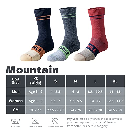 DRYMILE Mountain Waterproof Wool Socks, Winter Waterproof Socks for Wading, Camping, Hiking, Fishing, Skiing - Crew (Large Black/Hazel)