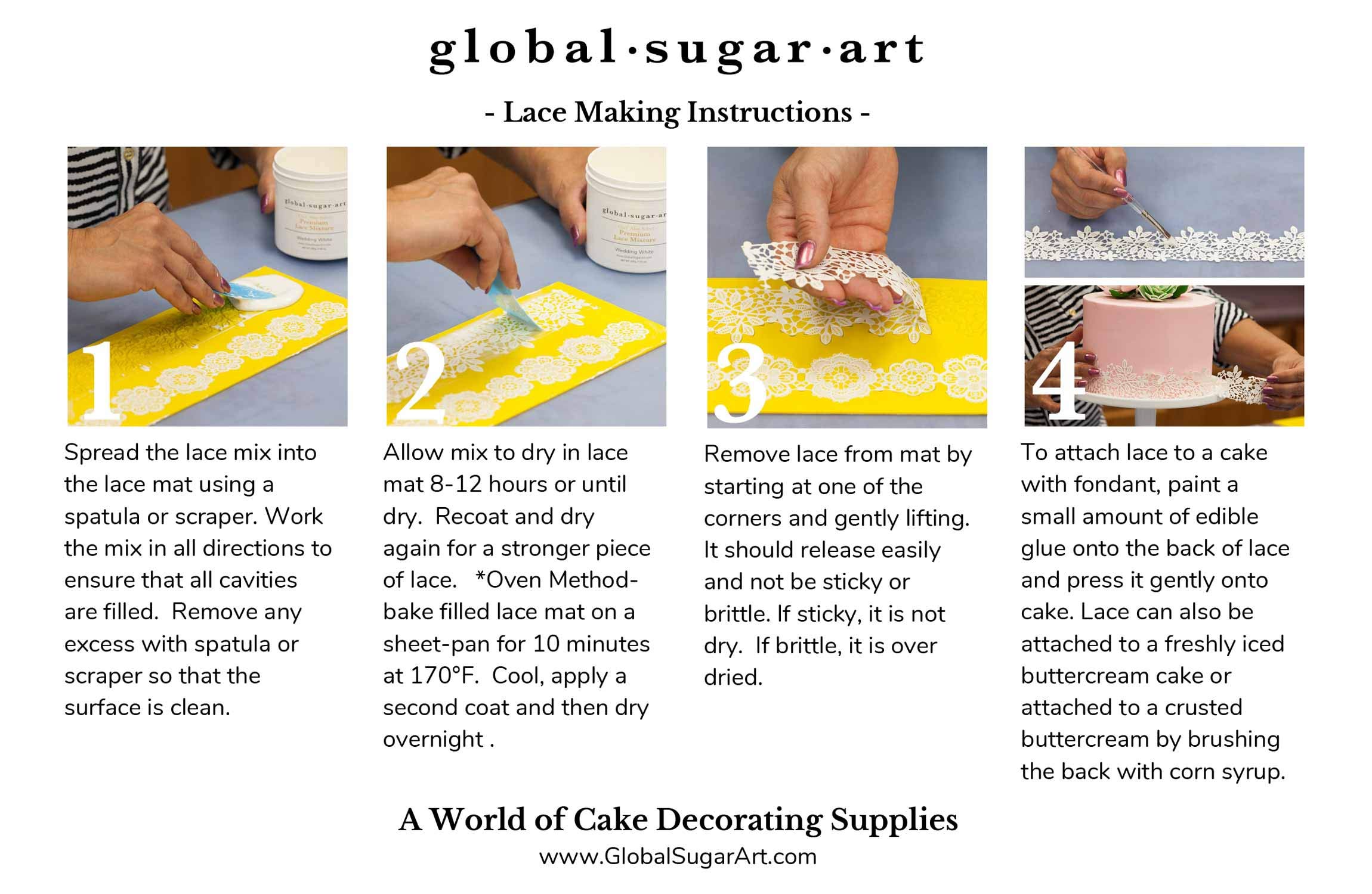Global Sugar Art Regal Crown Lace Silicone Lace Mat by Chef Alan Tetreault